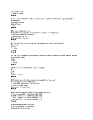 Mechanical engineering objective Questions and answer | DOCX