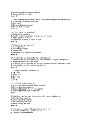 Mechanical engineering objective Questions and answer | DOCX