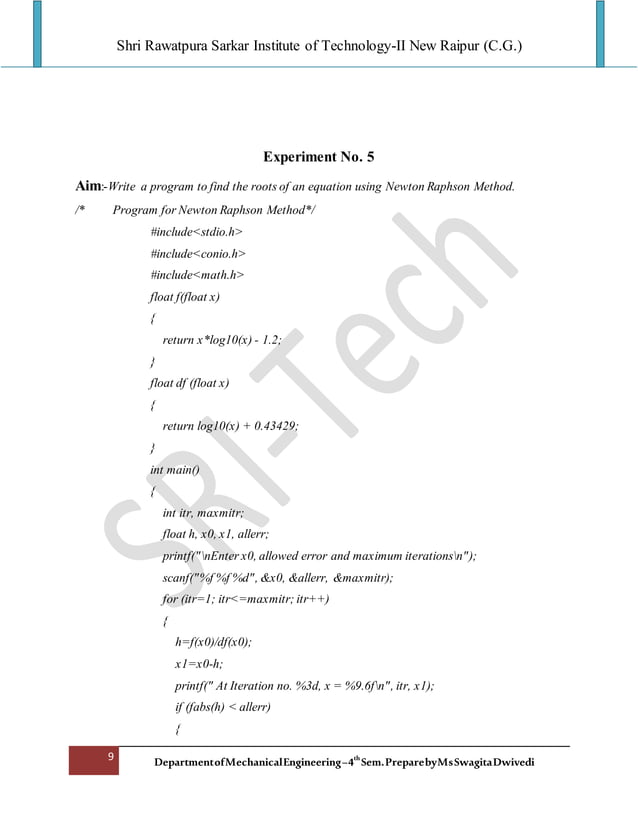 Mech nacp lab | DOCX