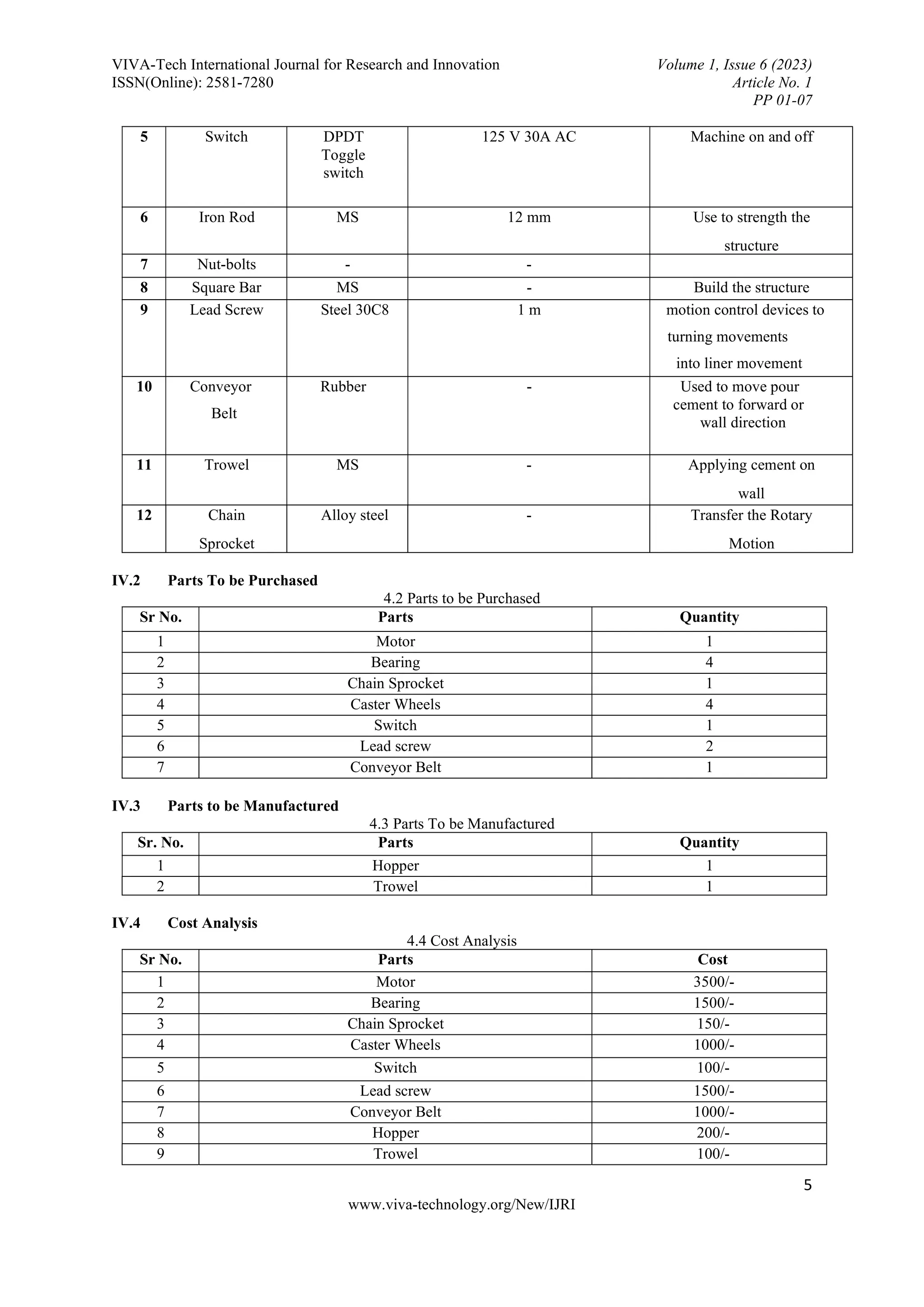 DESIGN AND FABRICATION OF AUTOMATIC CEMENT PLASTERING MACHINE | PDF