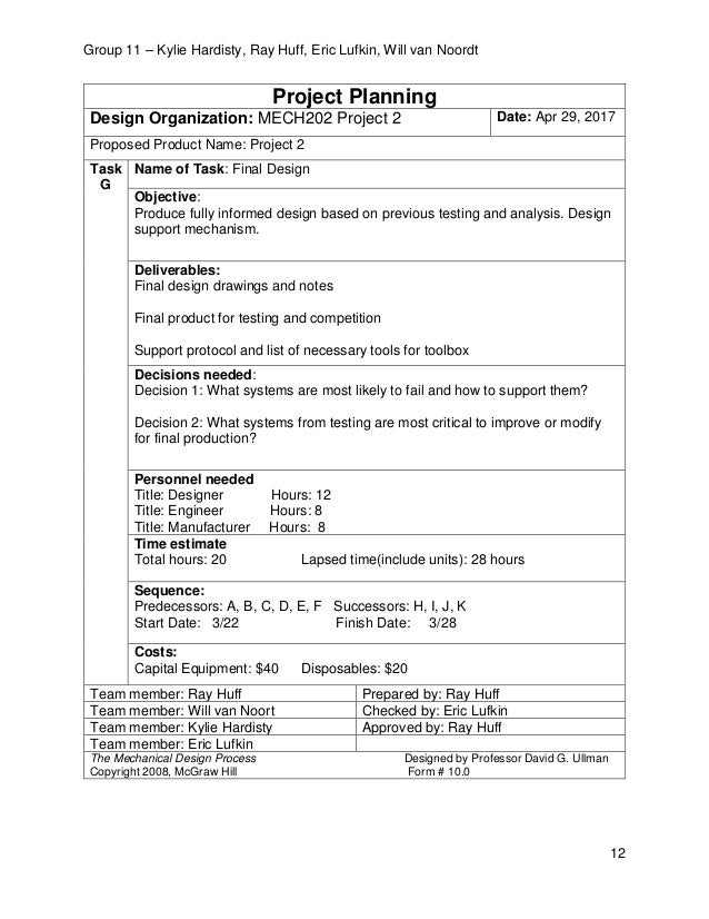MECH202 Engineering Design Project Report