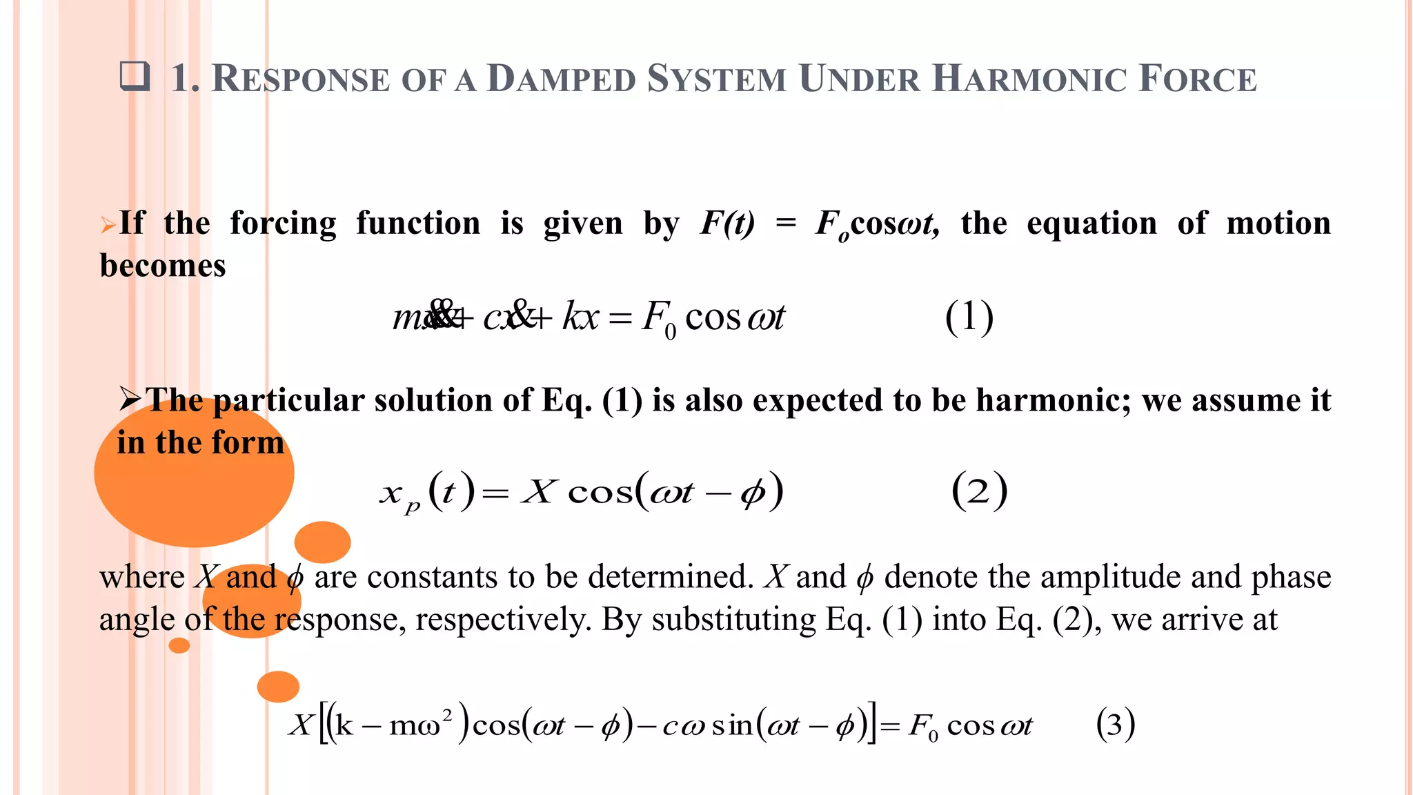 Damped system under Harmonic motion | PPTX
