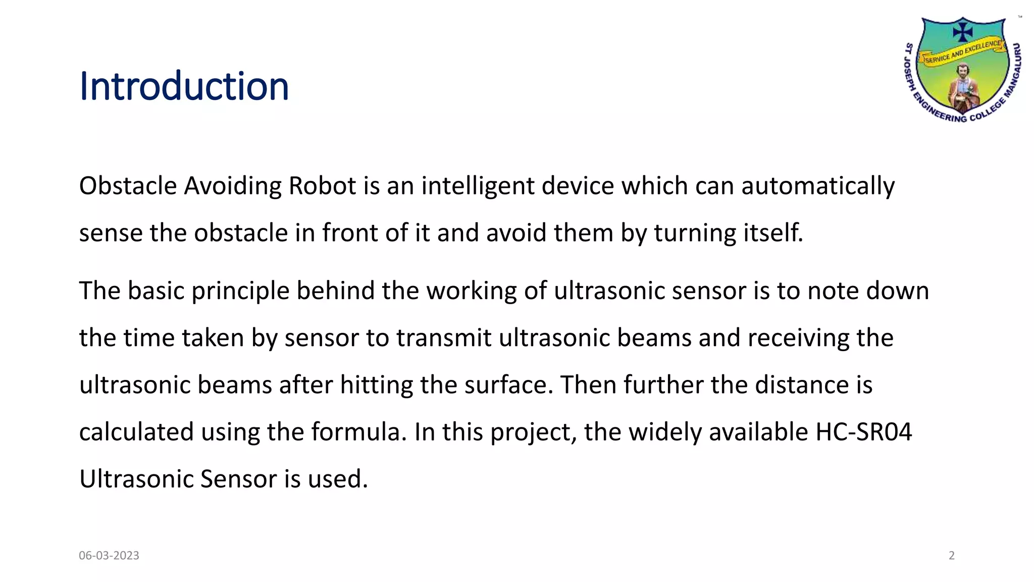 Obstacle avoiding Robo Car | PPT