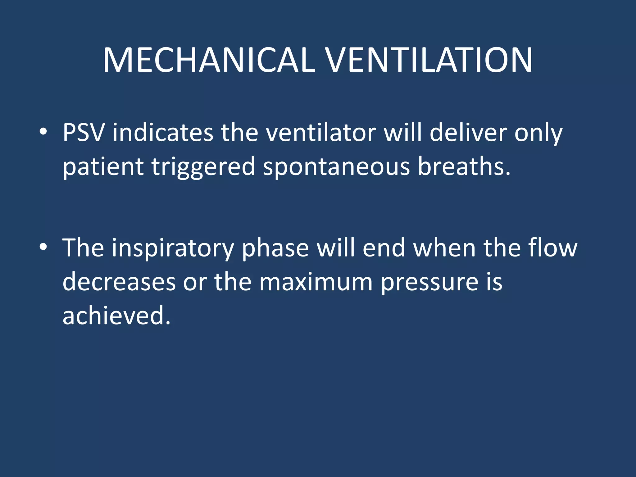 Mechanical Ventilation Part Two | PPTX