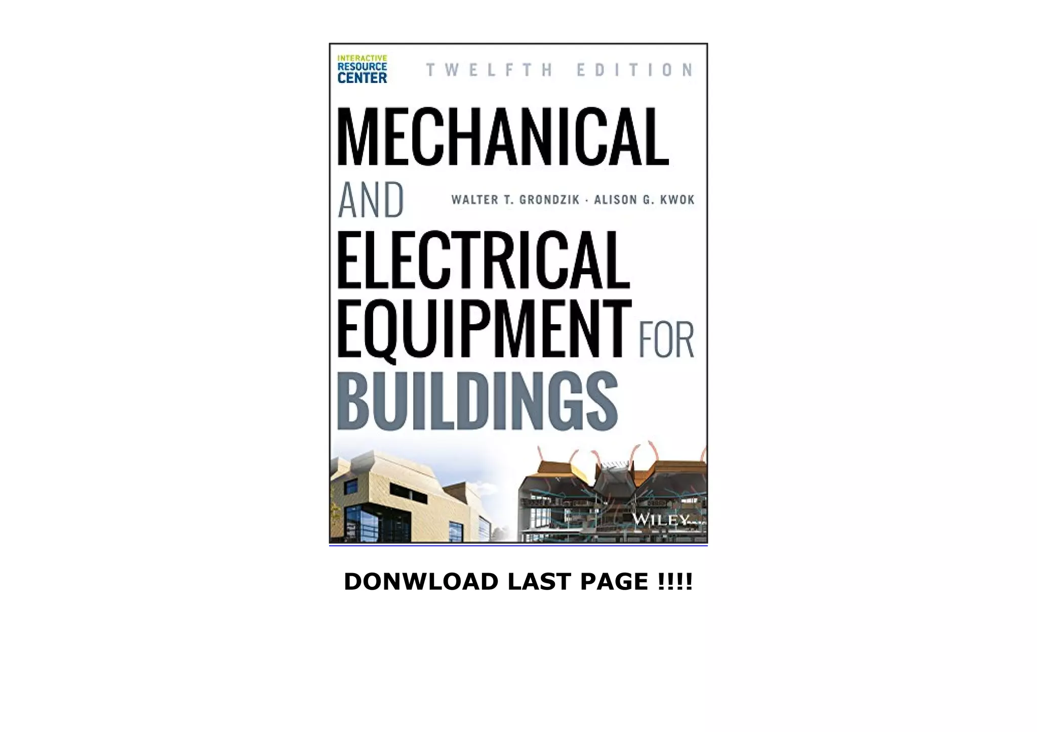 Mechanical and Electrical Equipment for Buildings | PDF