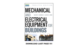 Mechanical and Electrical Equipment for Buildings | PDF
