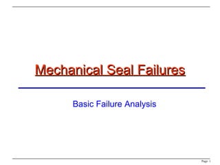 Mechanical seal-failures | PPT