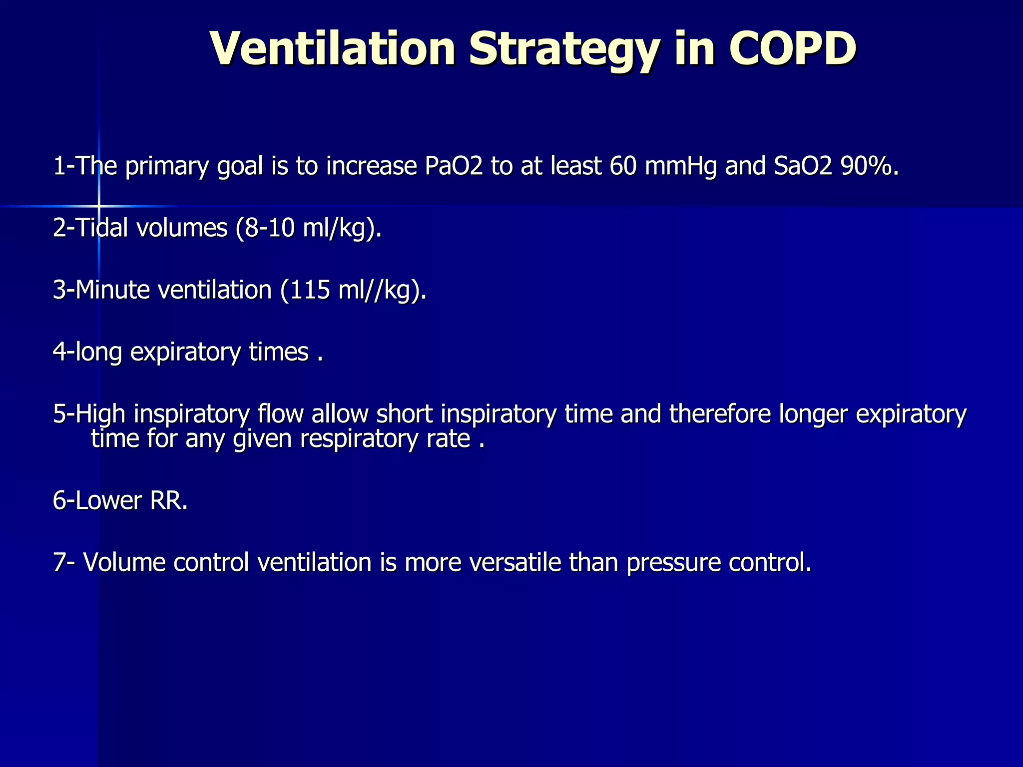 Mechanical Ventilation in ARDS vs COPD | PPT