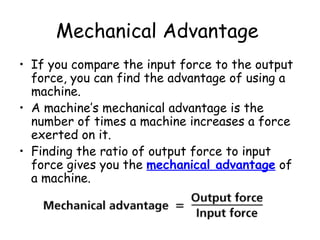 Mechanical advantage and efficiency | PPT