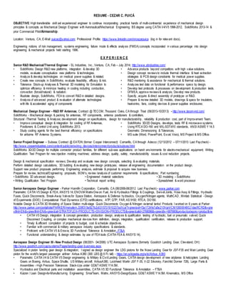 Mechanical aerospace project design engineer experienced cezar puica | DOCX