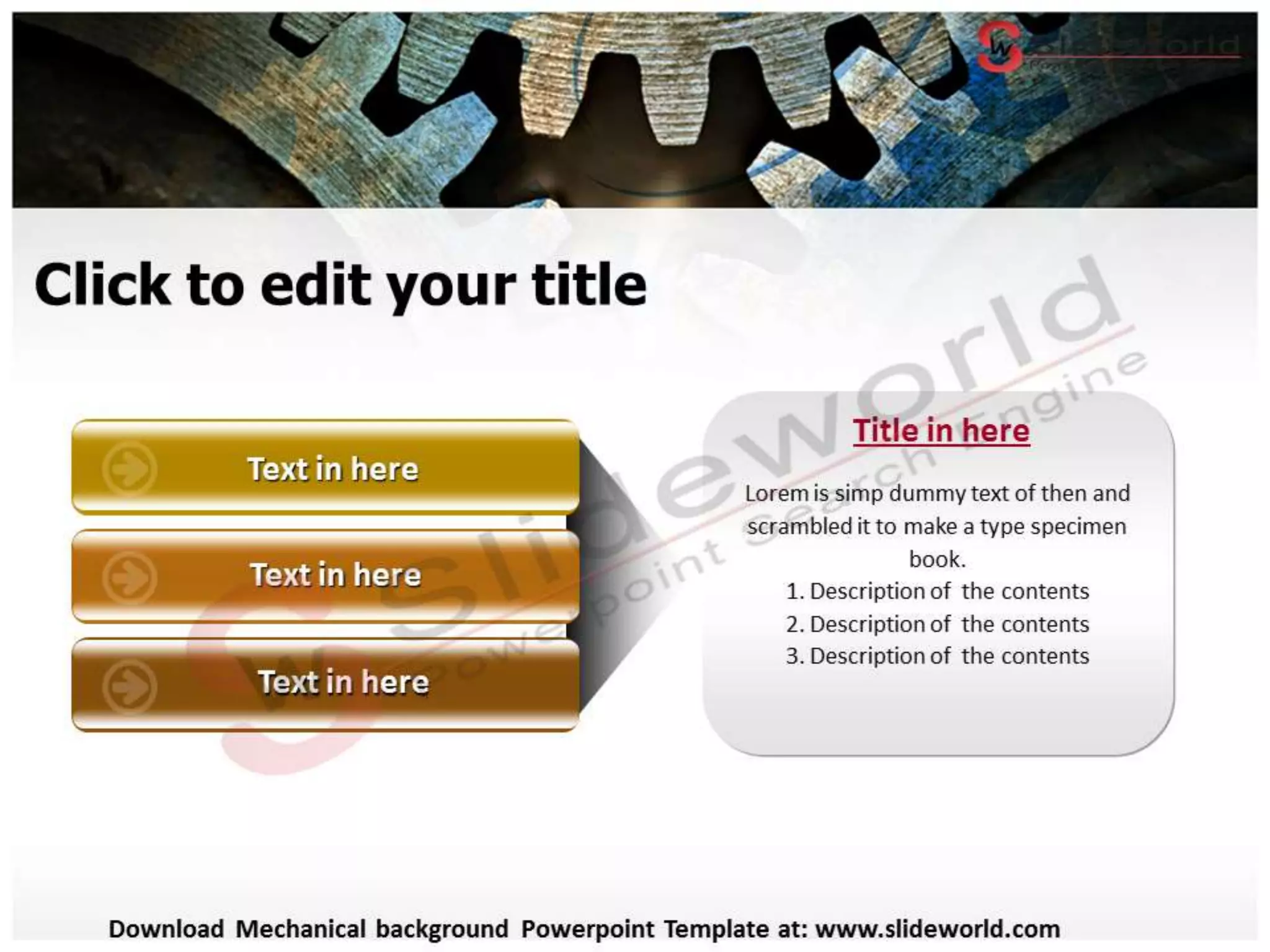 Mechanical background powerpoint template | PPTX