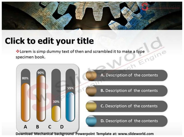 Mechanical background powerpoint template | PPTX