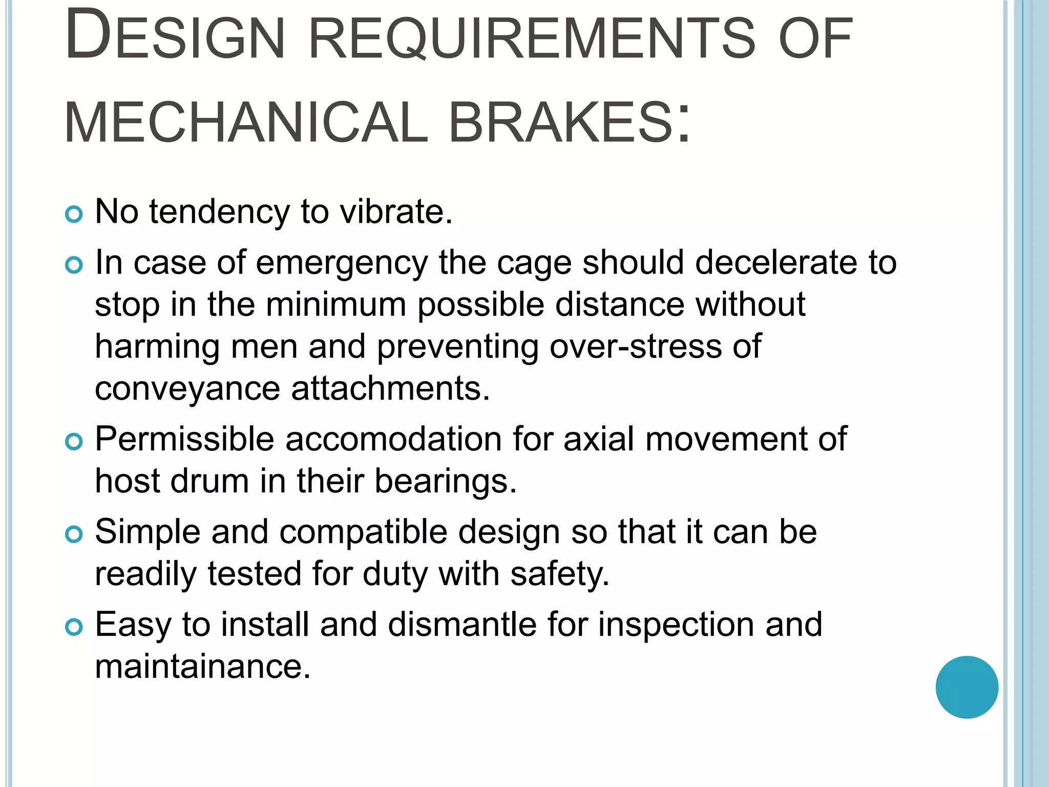 Mechanical braking system of mine winders | PPTX