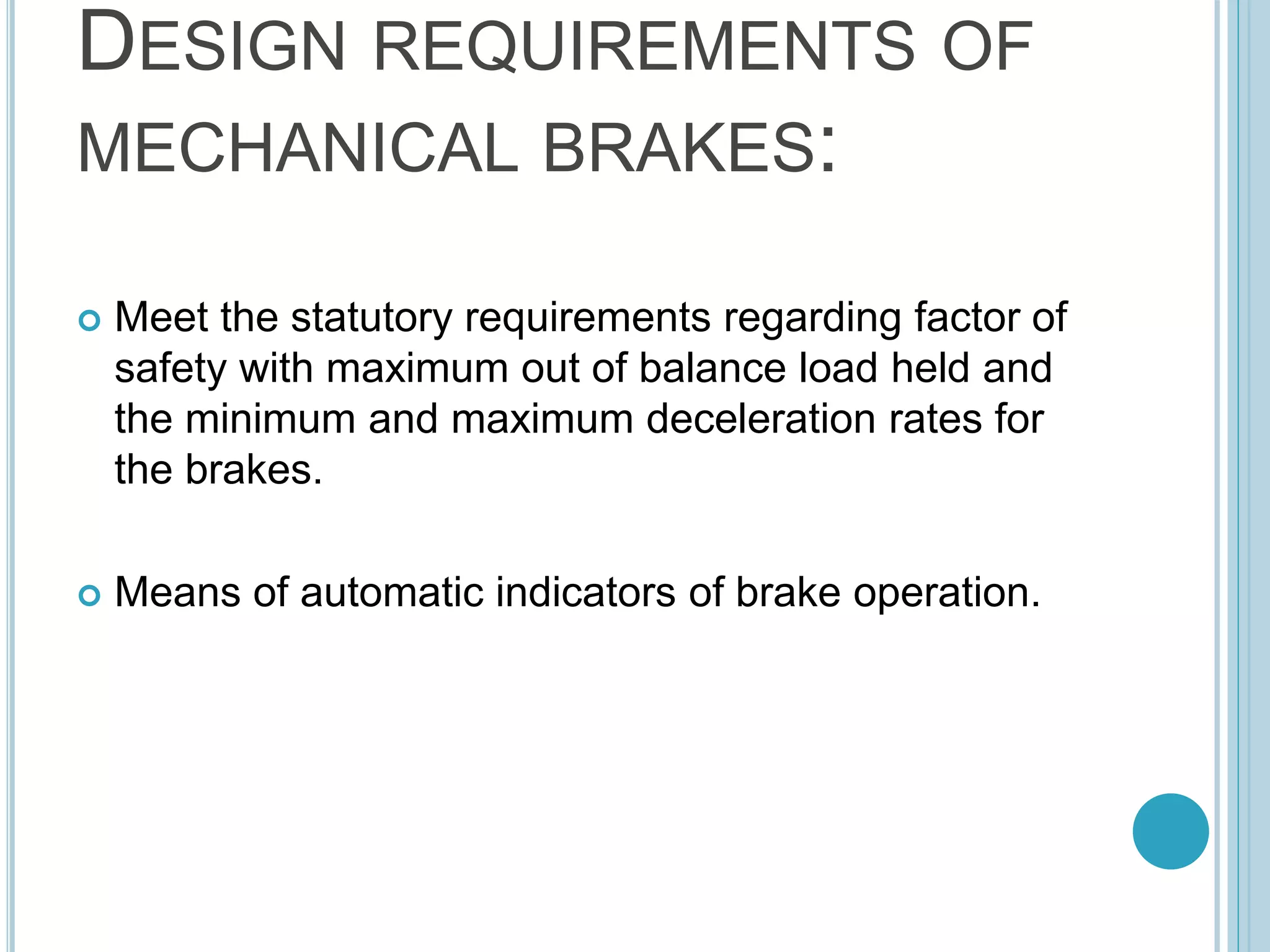 Mechanical braking system of mine winders | PPTX