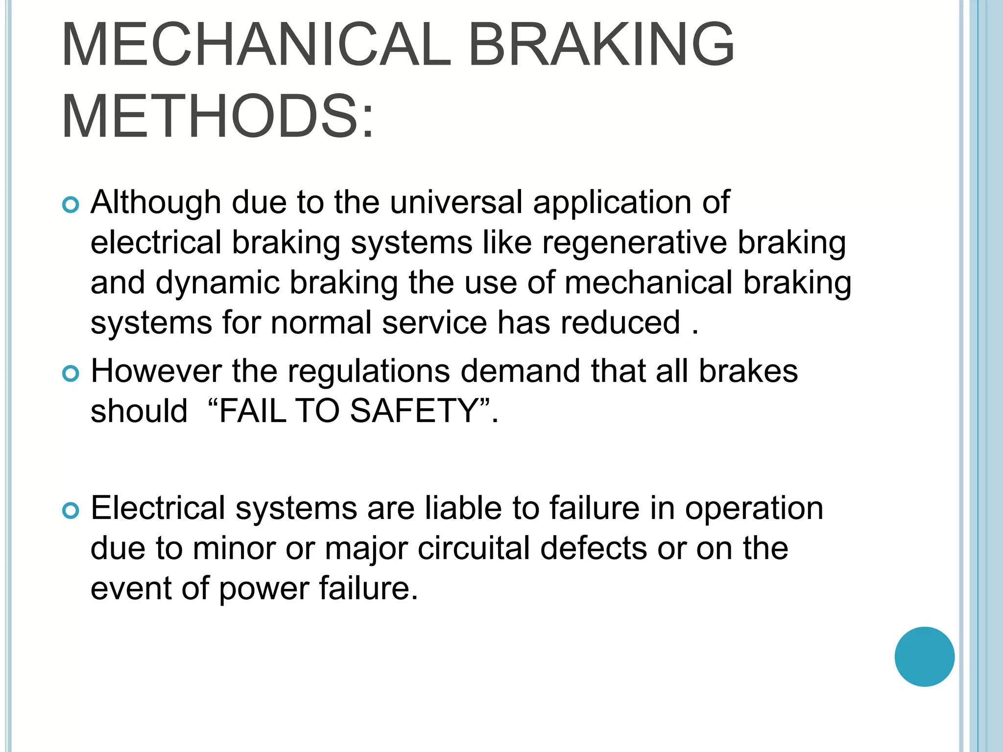 Mechanical braking system of mine winders | PPTX