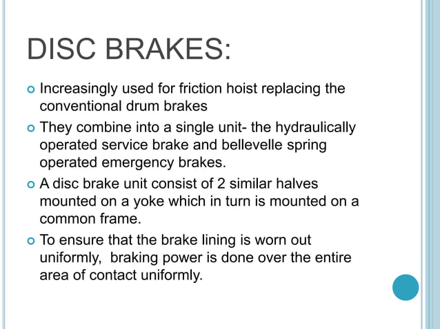 Mechanical braking system of mine winders | PPTX | Geology | Science