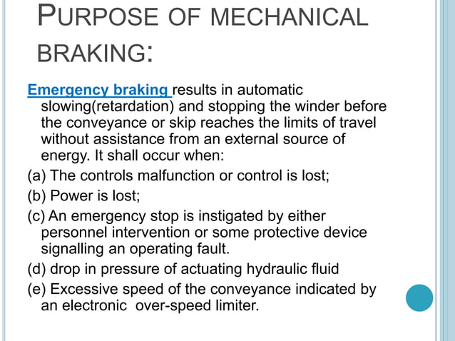 Mechanical braking system of mine winders | PPTX | Geology | Science