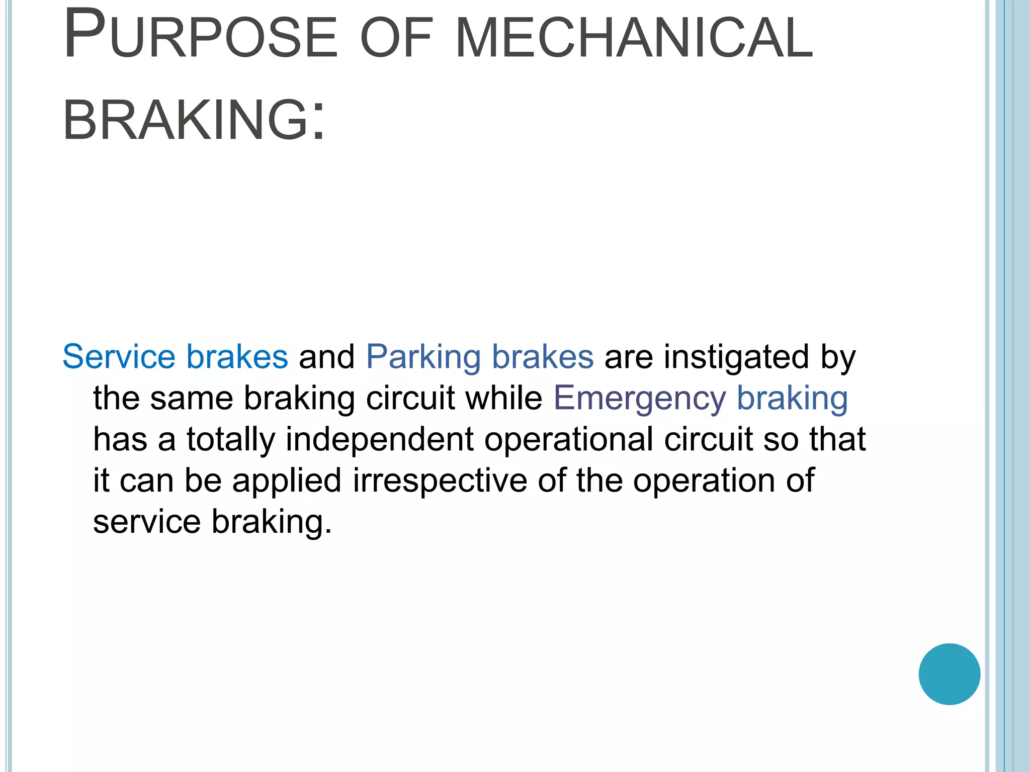 Mechanical braking system of mine winders | PPTX