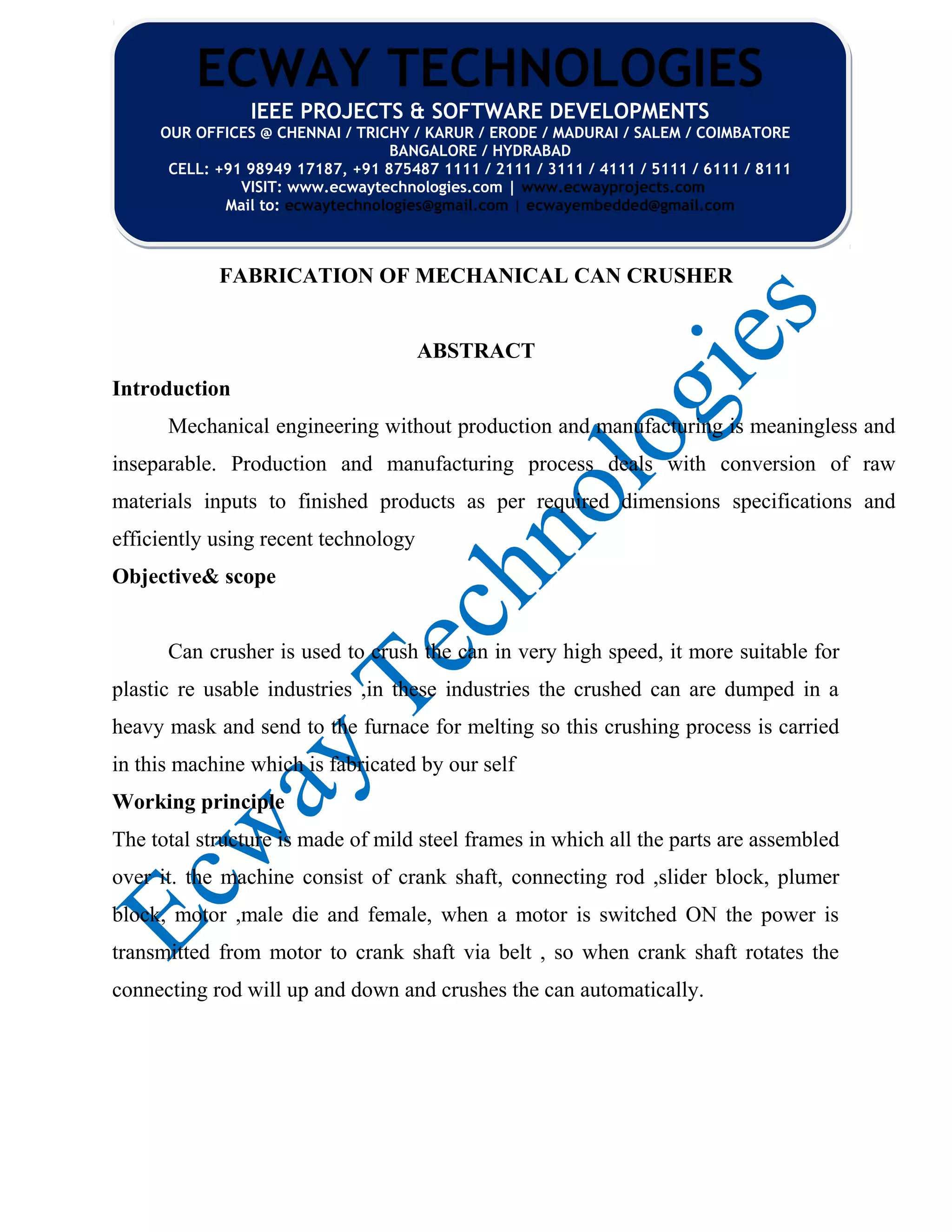 Mechanical can crusher | DOC