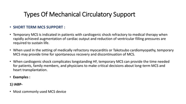 Mechanical Circulatory Support.pptx | Heart and Cardiovascular Diseases ...