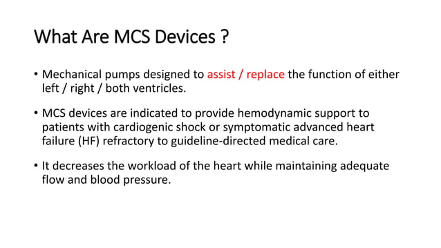 Mechanical Circulatory Support.pptx | Heart and Cardiovascular Diseases ...