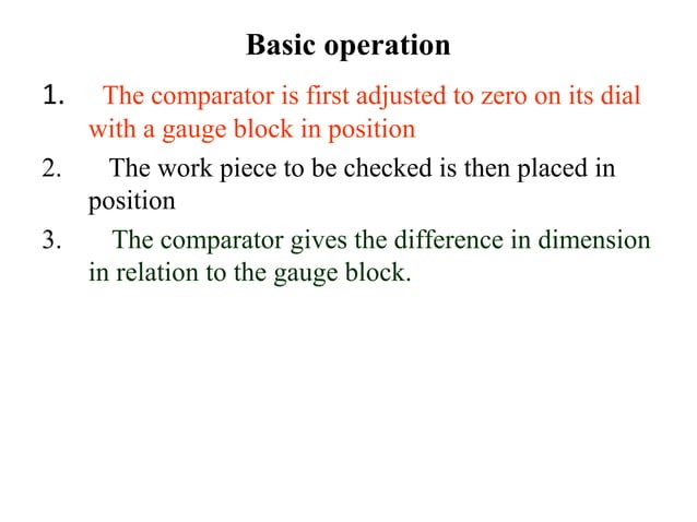 Mechanical comparator | PPT