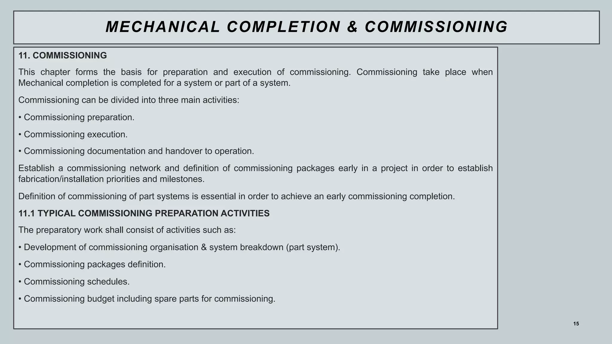 Mechanical completion | PDF