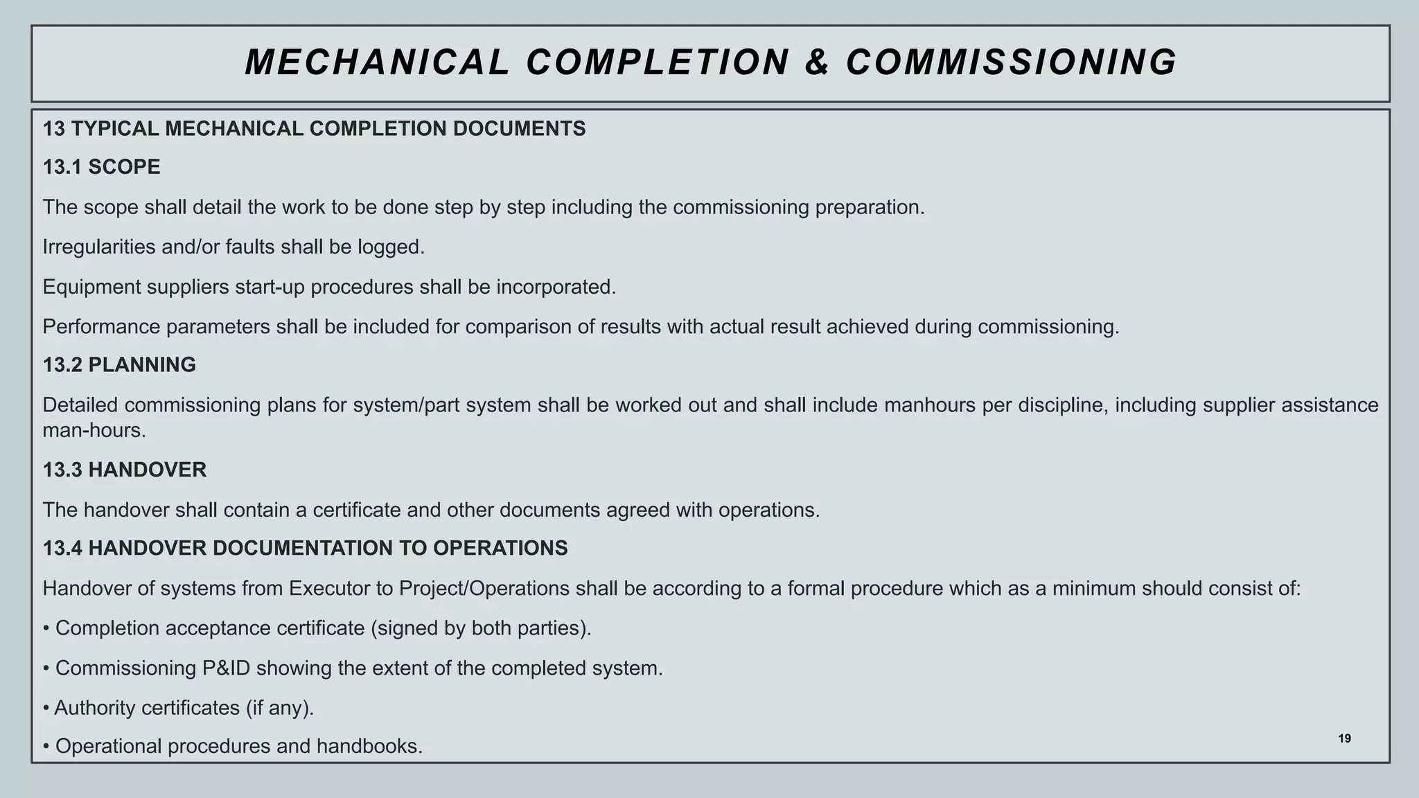 Mechanical completion | PDF
