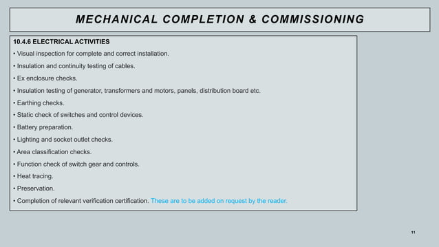 Mechanical completion | PDF