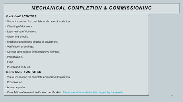 Mechanical completion | PDF
