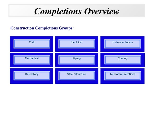 Mechanical Completions | PPS | Civil Engineering Industry | Industries