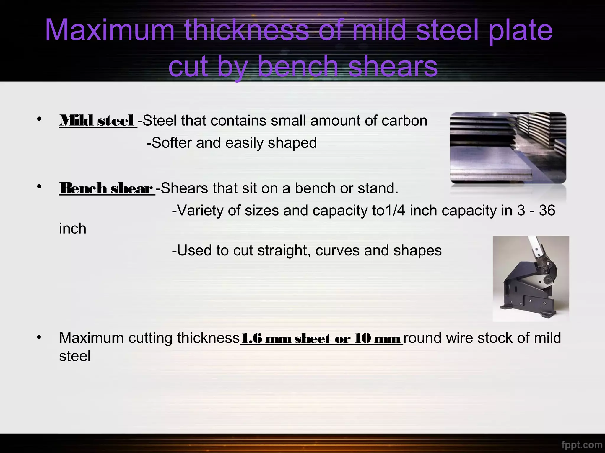 Mechanical cutting wt | PPT