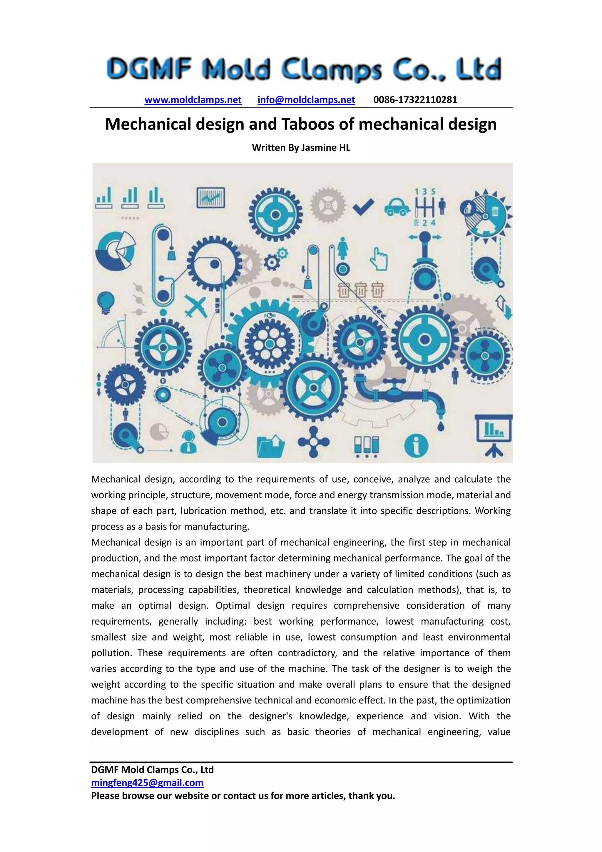 Mechanical design and taboos of mechanical design | PDF