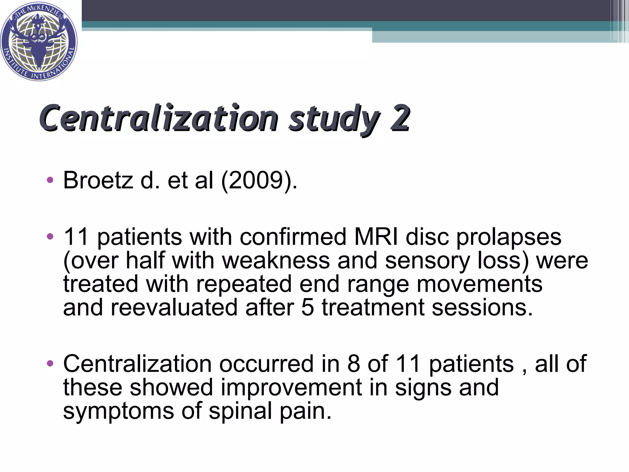 Mechanical diagnosis & therapy mckenzie method | PPT