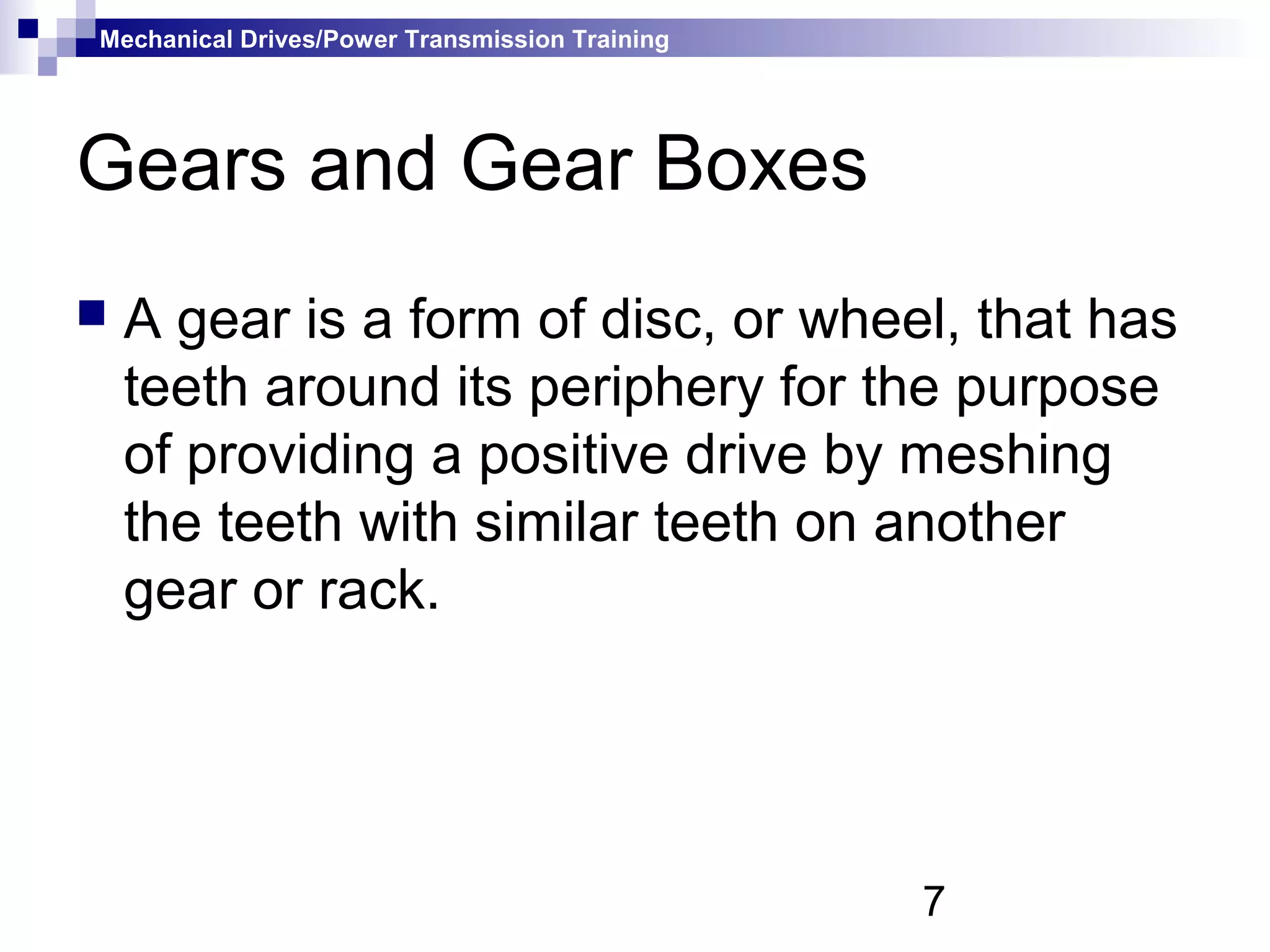 Mechanical drives & power transmission | PPT