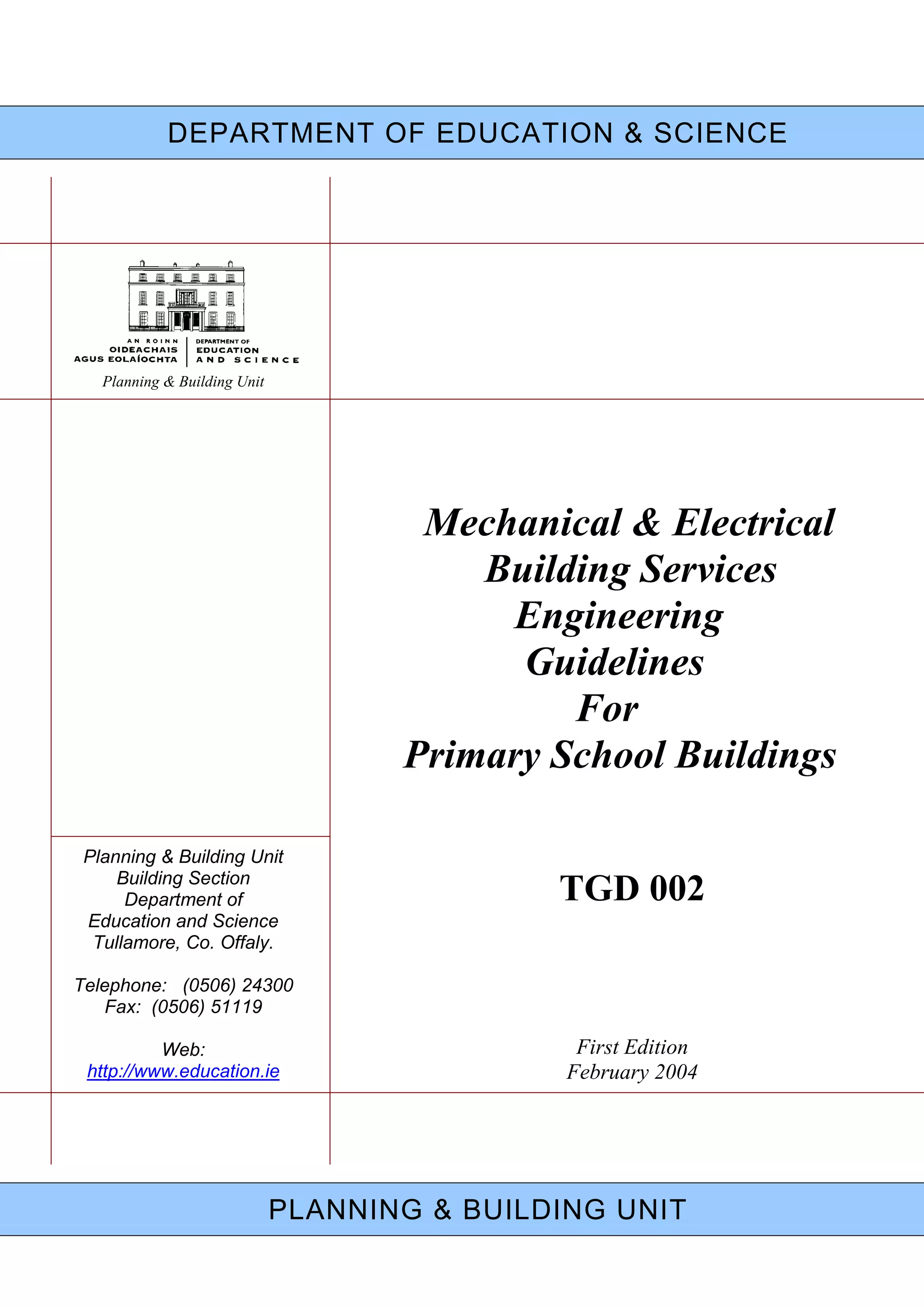 Mechanical & electrical building services engineering guidelines | PDF