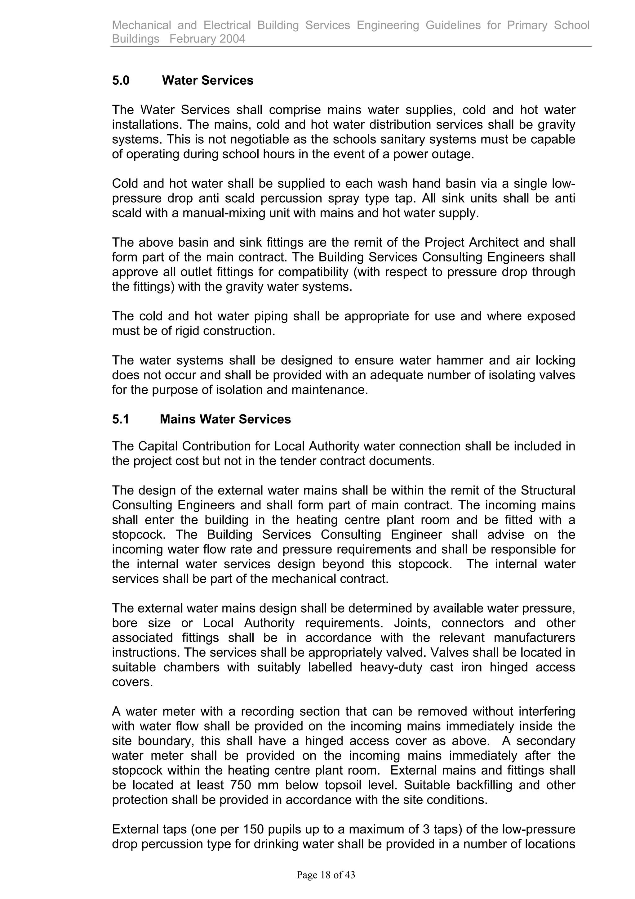 Mechanical & electrical building services engineering guidelines | PDF