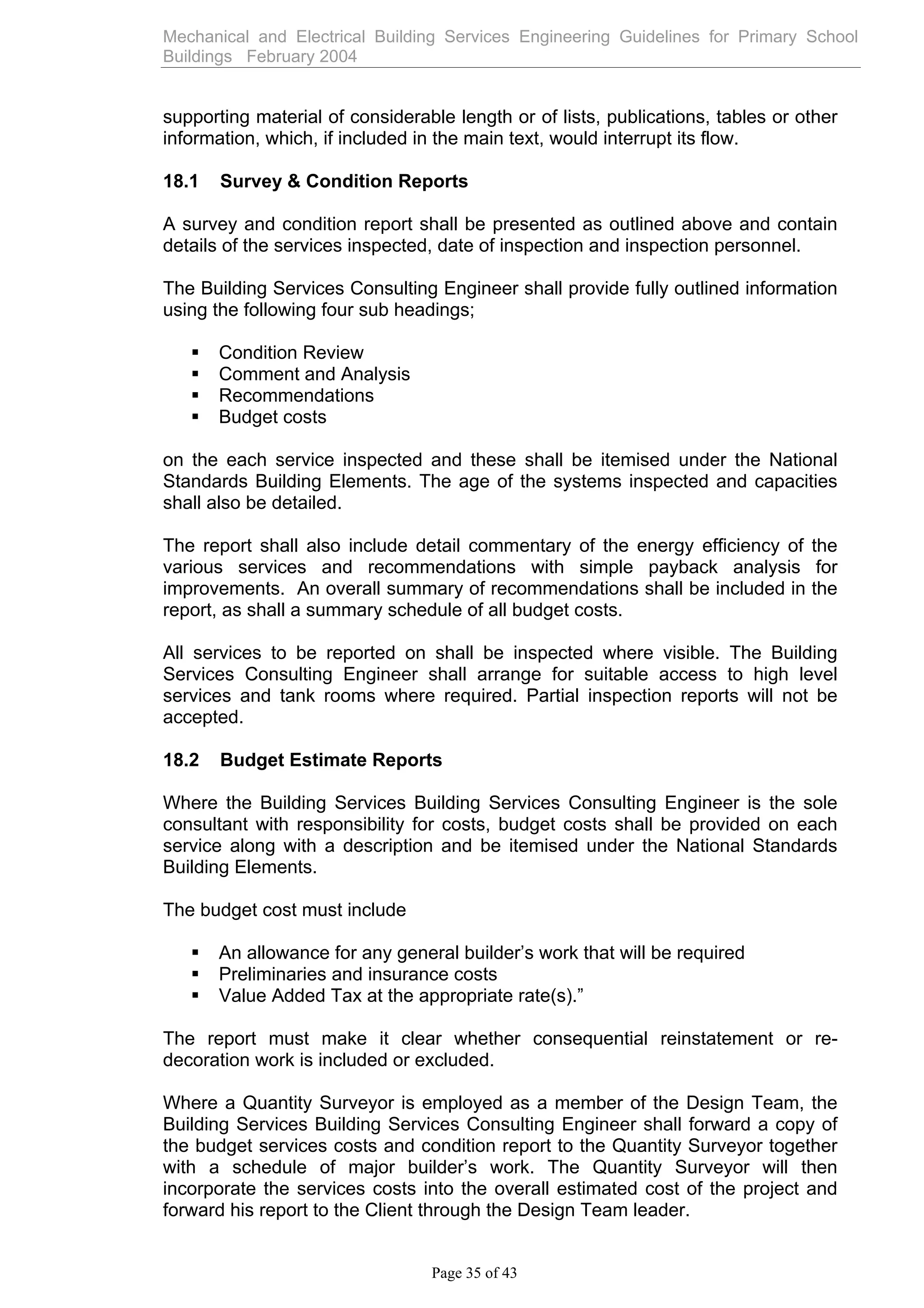 Mechanical & electrical building services engineering guidelines | PDF