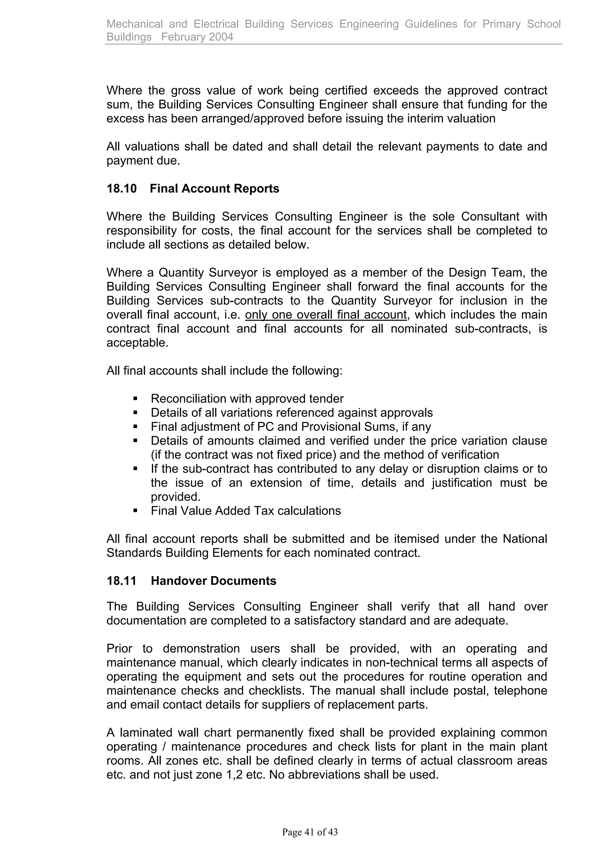Mechanical & electrical building services engineering guidelines | PDF