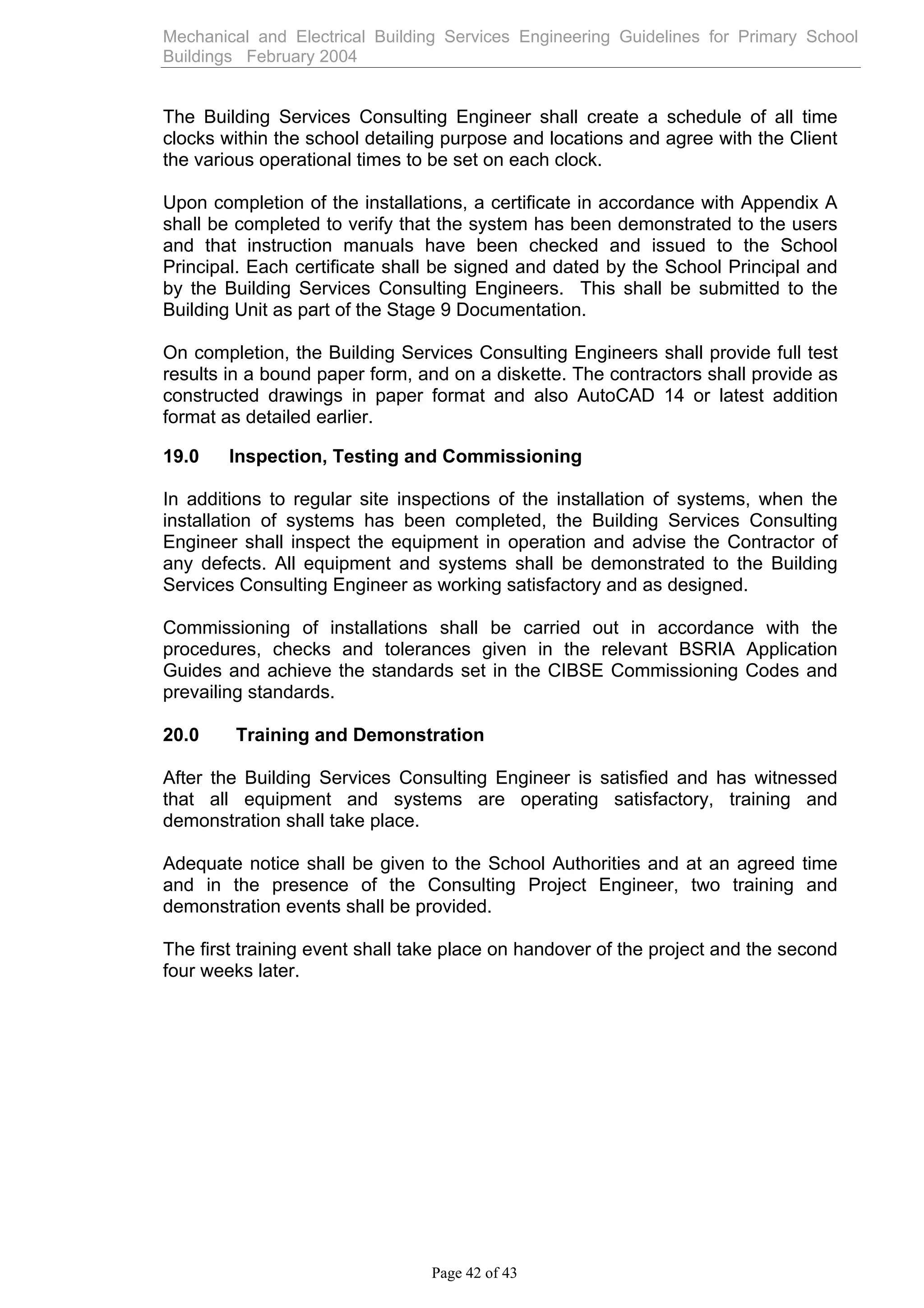 Mechanical & electrical building services engineering guidelines | PDF