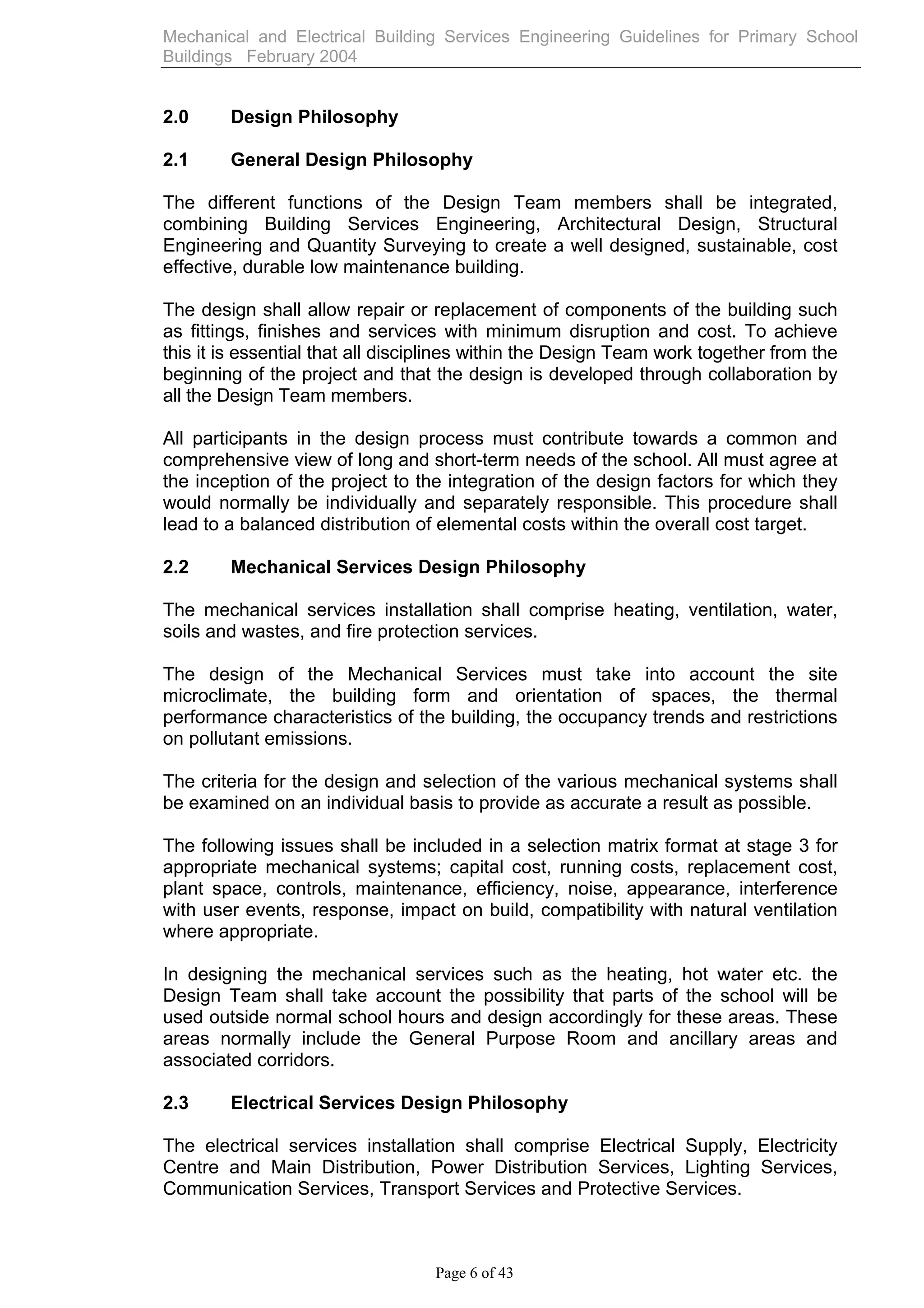 Mechanical & electrical building services engineering guidelines | PDF ...