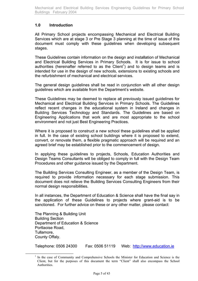 Mechanical & electrical building services engineering guidelines | PDF ...