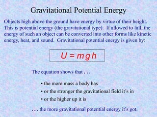 Mechanical energy for 9th grade physics, chapter 6 | PPTX
