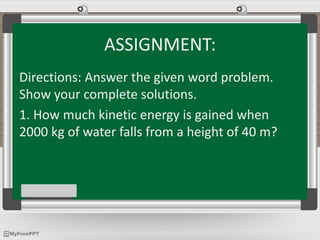 mechanical energy.pptx | Physics | Science