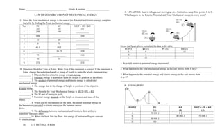 MECHANICAL ENERGY PHYSICS 9 summative test | DOCX