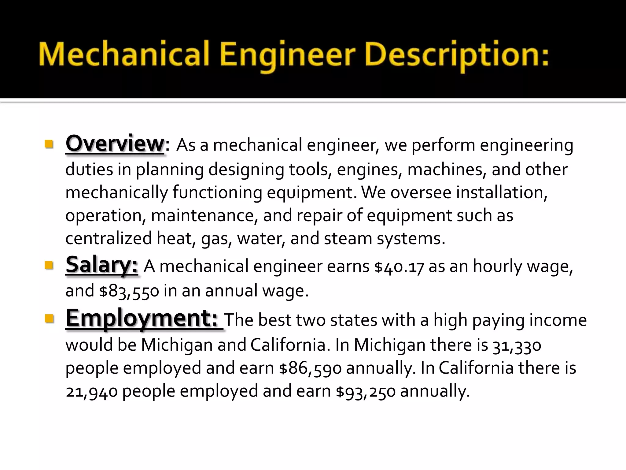Mechanical engineer | PPTX