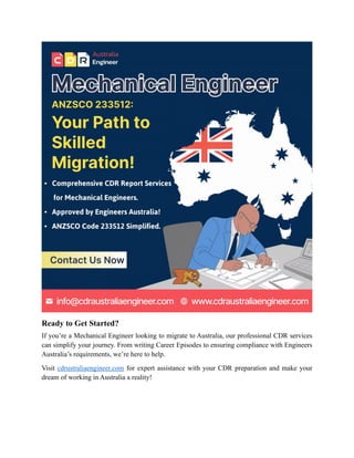 Pathway to Skilled Migration for Mechanical Engineers - ANZSCO 233512 | PDF