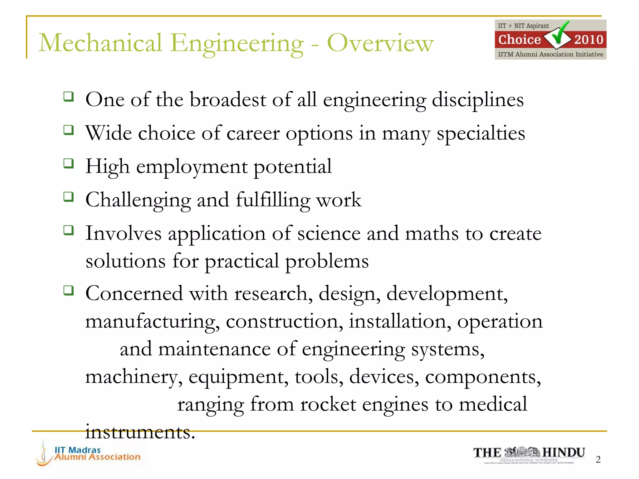Careers in Mechanical engineering | PPT