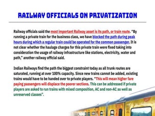 Privatisation of railway and airport | PPTX