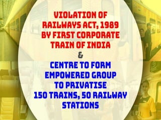 Privatisation of railway and airport | PPTX